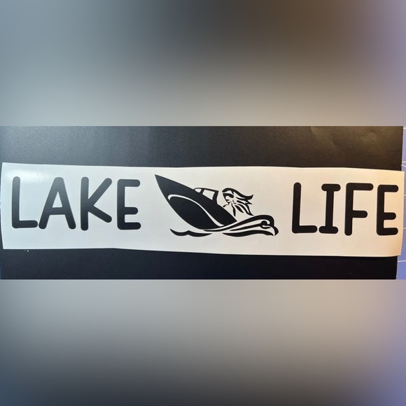 Hand Crafted | Wall Decor | Lake Life Boat Black Vinyl Car Decal ...